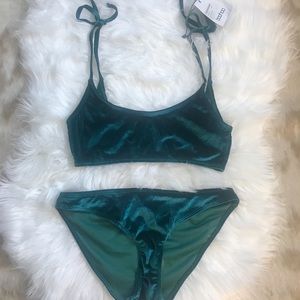 Boohoo | Swim | Nwt Boohoo Green Velvet Bikini Set | Poshmark